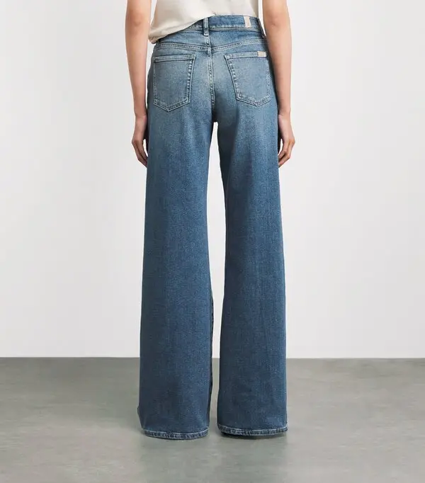 7 For All Mankind Lotta High-rise Wide-leg Jeans - Blue