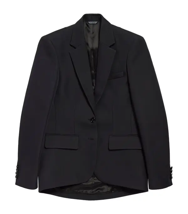Balenciaga Wool And Silk Cocoon Blazer - Black