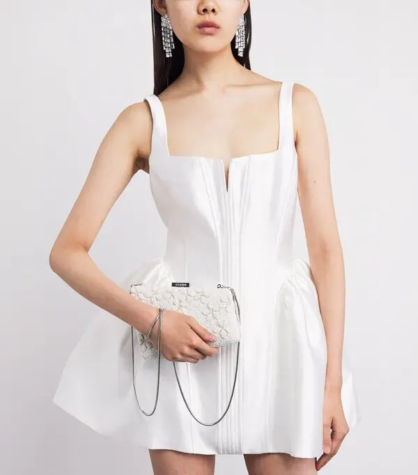 Staud Beaded Carmella Clutch - White