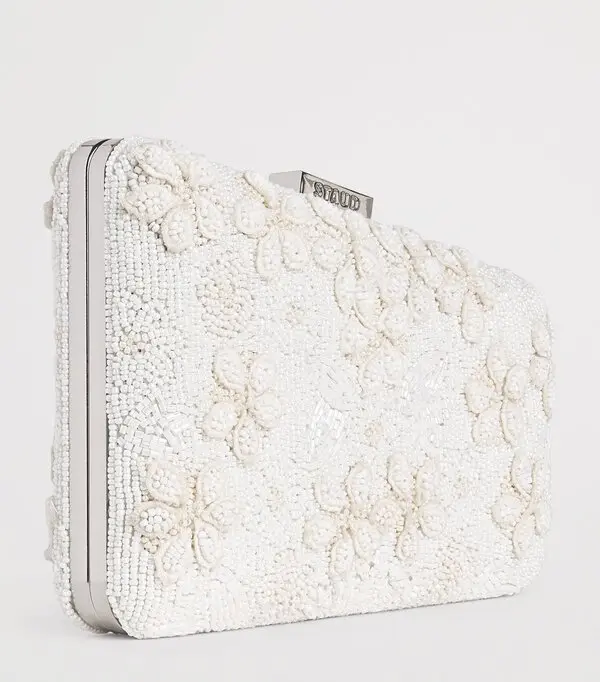 Staud Beaded Carmella Clutch - White