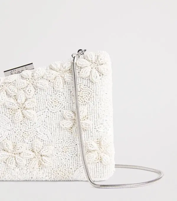 Staud Beaded Carmella Clutch - White