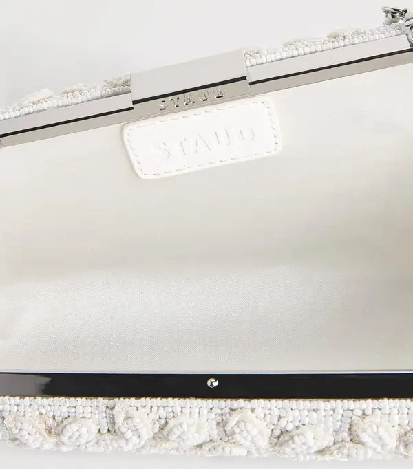 Staud Beaded Carmella Clutch - White