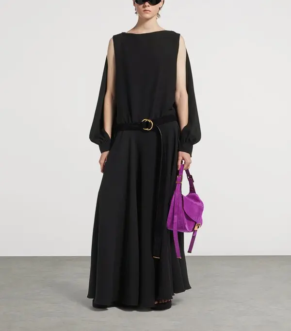 Balenciaga Silk-wool Balloon Maxi Dress