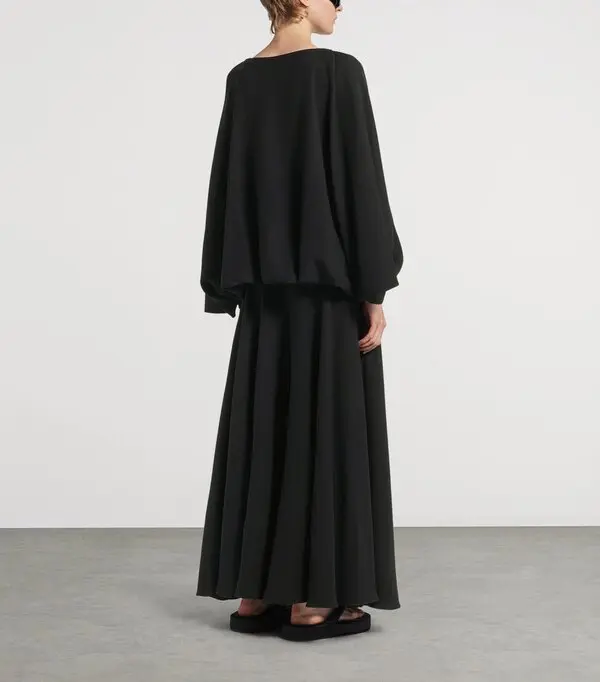 Balenciaga Silk-wool Balloon Maxi Dress