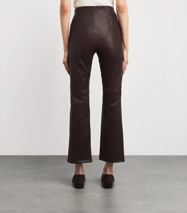 Nour Hammour Leather Cropped Capri Trousers