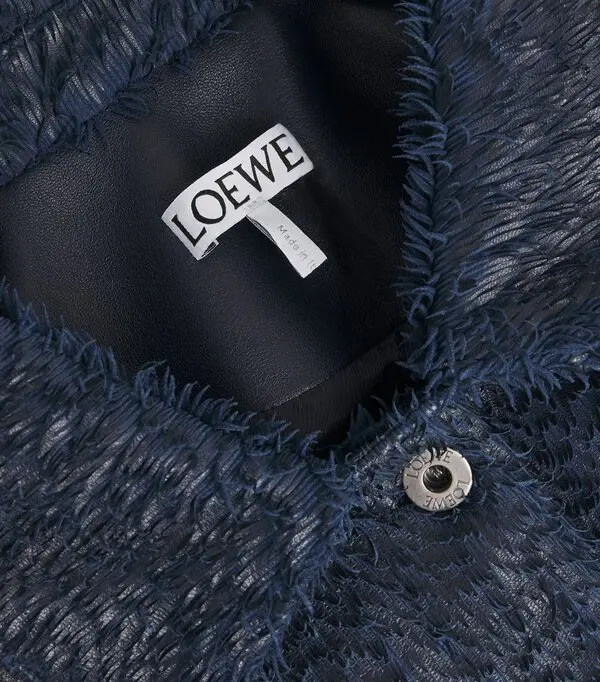 Loewe Lamb Leather Fringe Jacket - Blue
