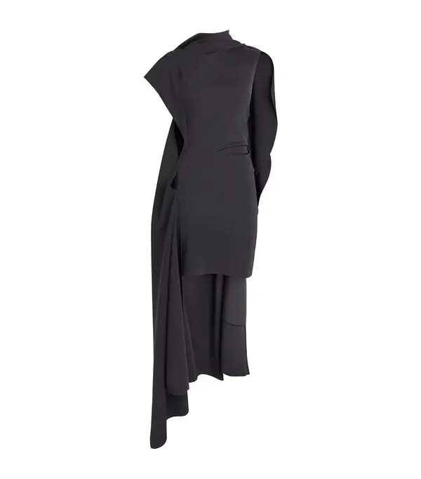 Loewe High-neck Draped Mini Dress - Black