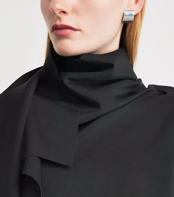 Loewe High-neck Draped Mini Dress