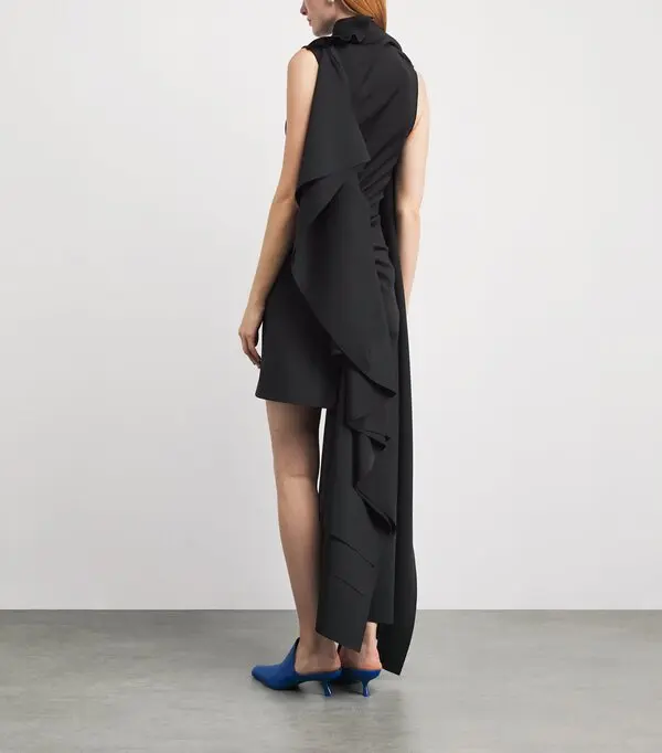 Loewe High-neck Draped Mini Dress