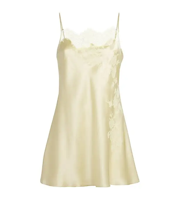Carine Gilson Silk-lace Louise Slip Dress - Yellow