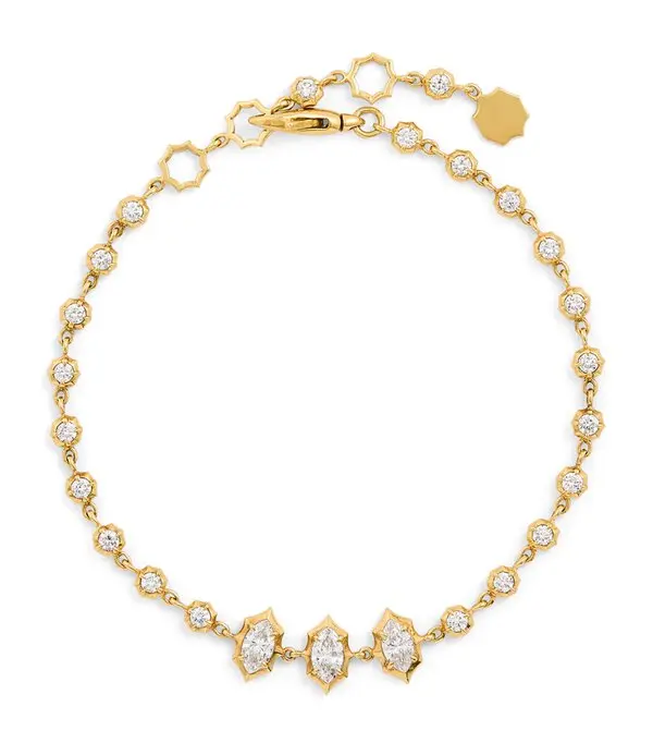 JADE TRAU Yellow And Diamond Maverick Line Bracelet - Gold