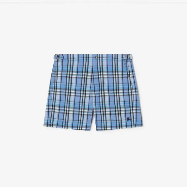 Burberry Check Seersucker Swim Shorts - Cornflower Blue