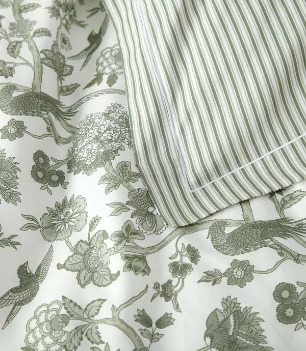 PEACOCK ALLEY Highgrove Toile Reversible Duvet Set - Highgrove Moss