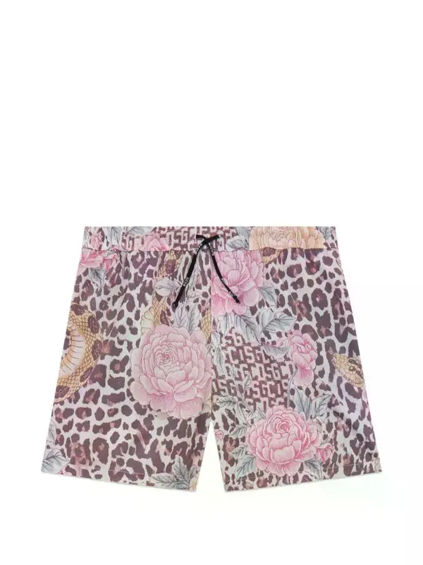 Gcds Floral-print Swim Shorts - Neutrals