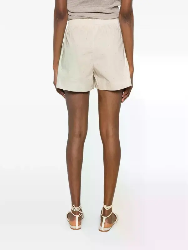 MC2 SAINT BARTH Crystal-embellished Shorts - Neutrals