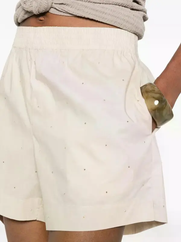 MC2 SAINT BARTH Crystal-embellished Shorts - Neutrals