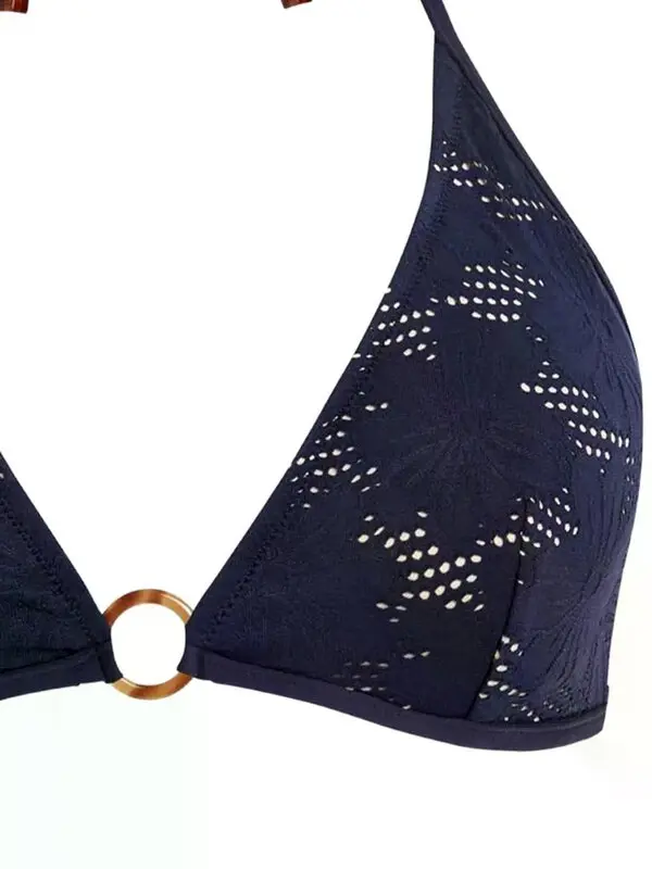 Vilebrequin Floral-jacquard Halterneck Bikini Top - Blue