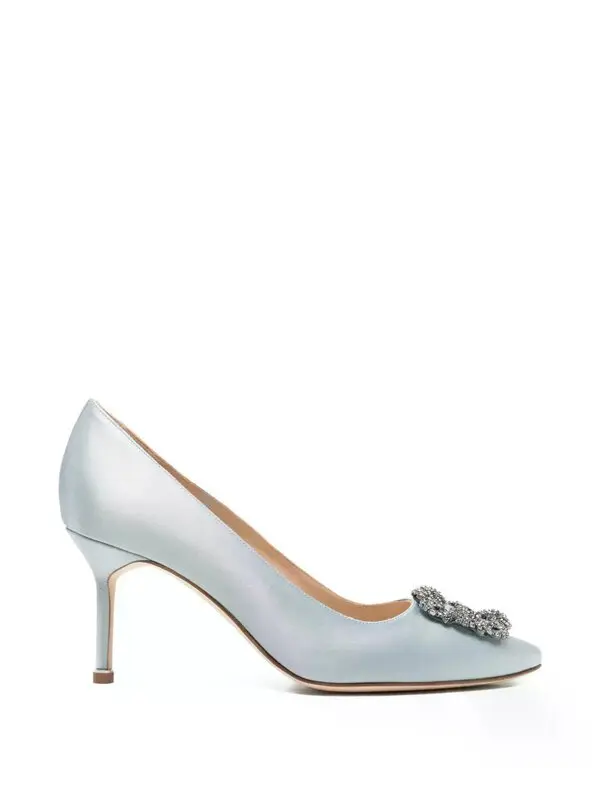 Manolo Blahnik Hangisi Crystal-embellished Pumps - Blue