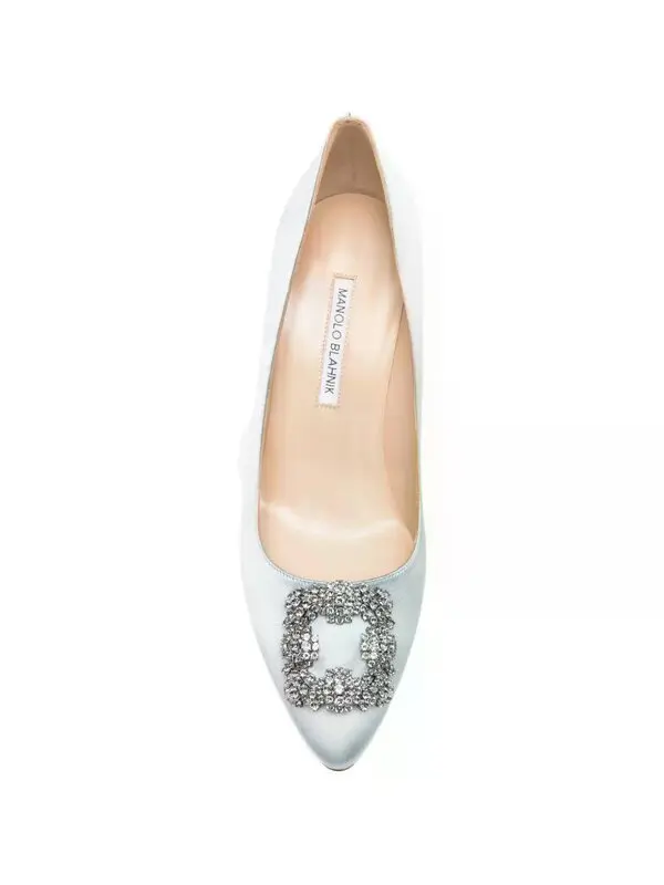 Manolo Blahnik Hangisi Crystal-embellished Pumps - Blue