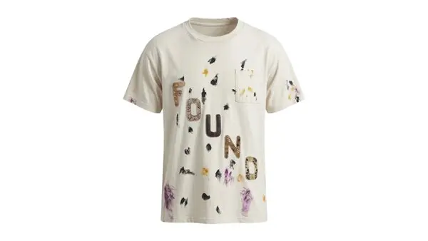 FOUND Tapestry Logo Paint Tee Shirt - White