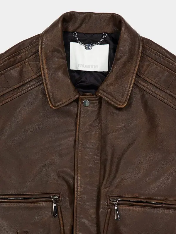 Rabanne Leather Zip-front Jacket