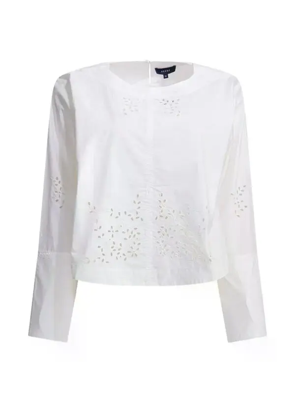 Soeur Floral-broderie Cotton Blouse - White