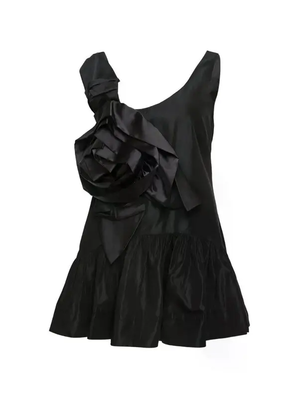 Simone Rocha Rosette-embellished Ruffled Top - Black