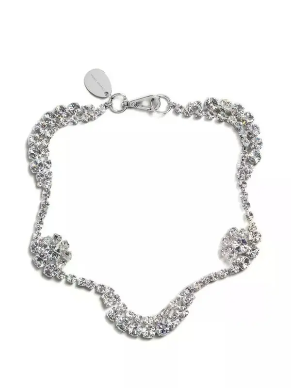 Simone Rocha Scalloped Sepal Crystal Necklace - Silver