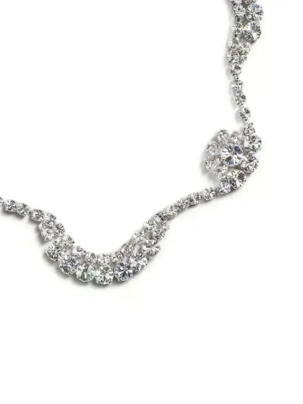 Simone Rocha Scalloped Sepal Crystal Necklace - Silver
