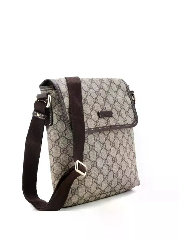 Gucci Flap Messenger Gg Coated Canvas Small Crossbody Bag - Brown