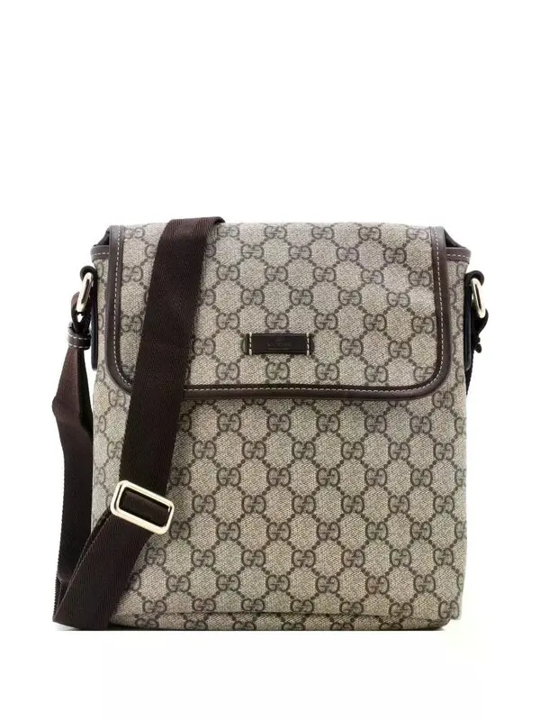 Gucci Flap Messenger Gg Coated Canvas Small Crossbody Bag - Brown