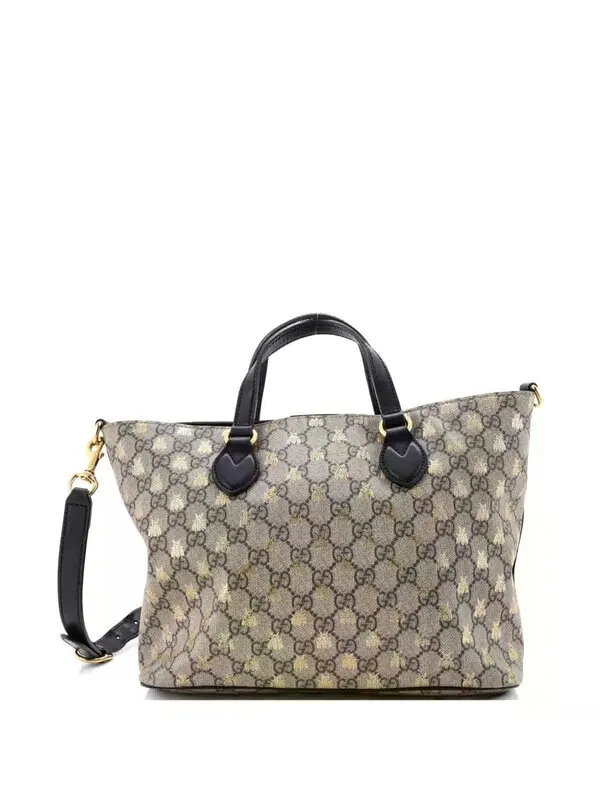 Gucci Convertible Soft Printed Gg Coated Canvas Small Tote Bag - Brown