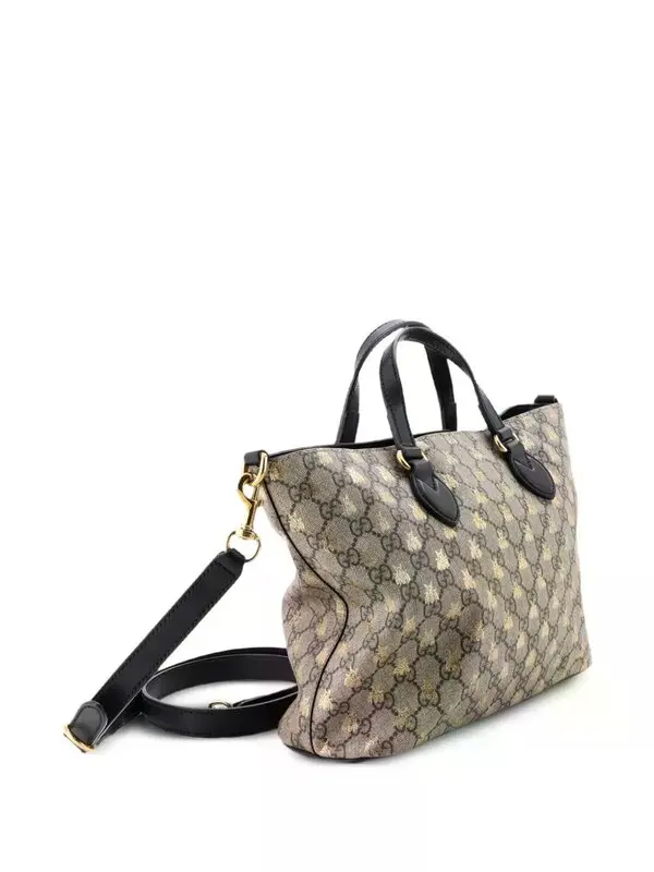 Gucci Convertible Soft Printed Gg Coated Canvas Small Tote Bag - Brown