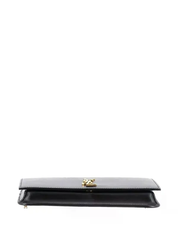 Saint Laurent Monogram Phone Holder Leather Shoulder Bag - Black