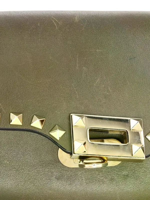 Valentino Garavani Rockstud Flip Lock Flap Bag - Green