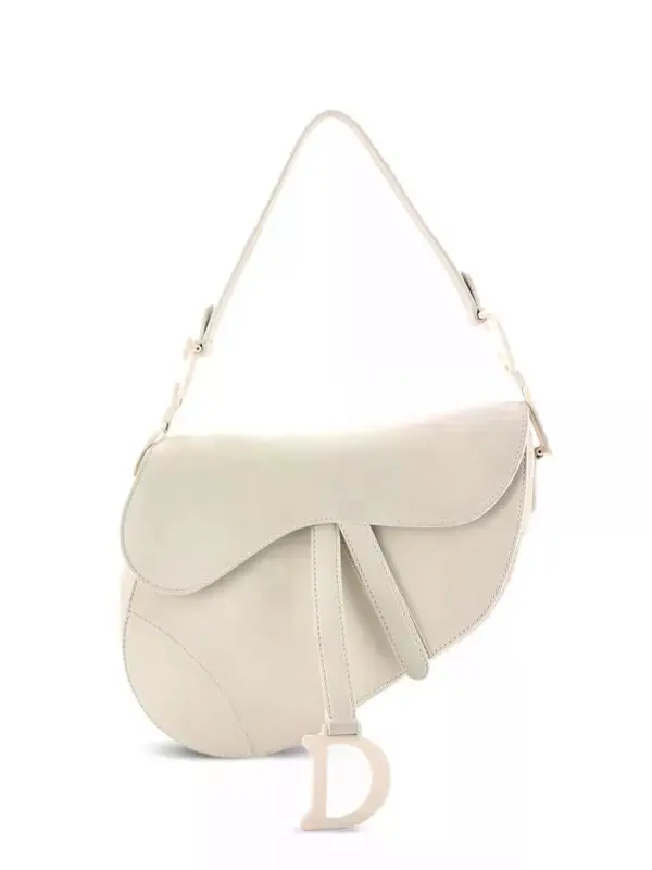 Dior Ultra Matte Saddle Shoulder Bag Leather Medium - White