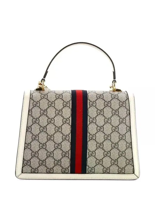 Gucci Ophidia Flap Top Handle Small Satchel Gg Coated Canvas