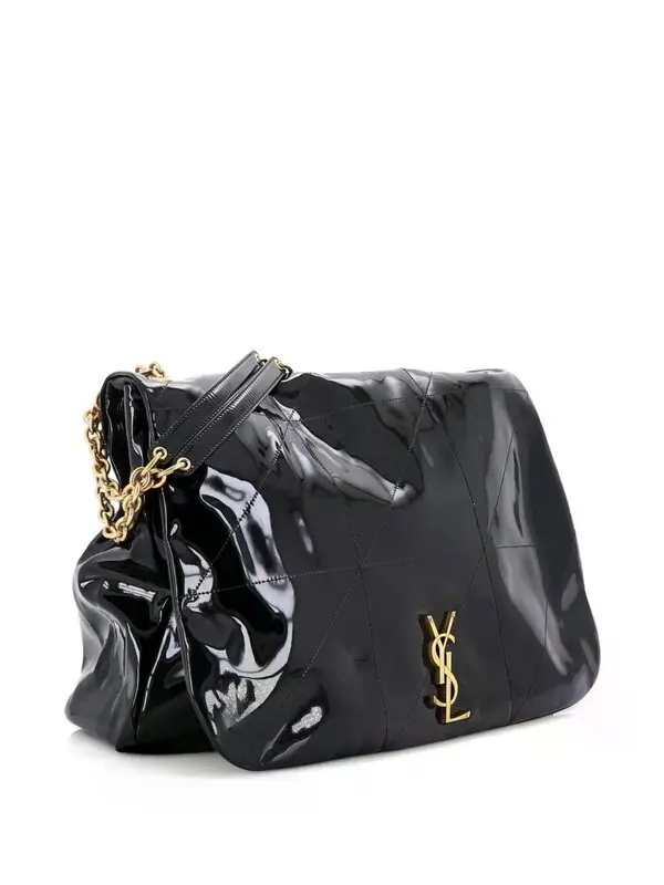 Saint Laurent Jamie 4.3 Quilted Patent Large Shoulder Bag - Black