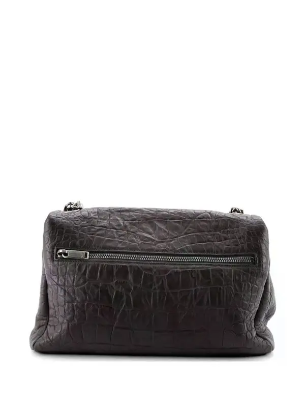 Saint Laurent West Hollywood Crocodile Embossed Leather Medium Shoulder Bag