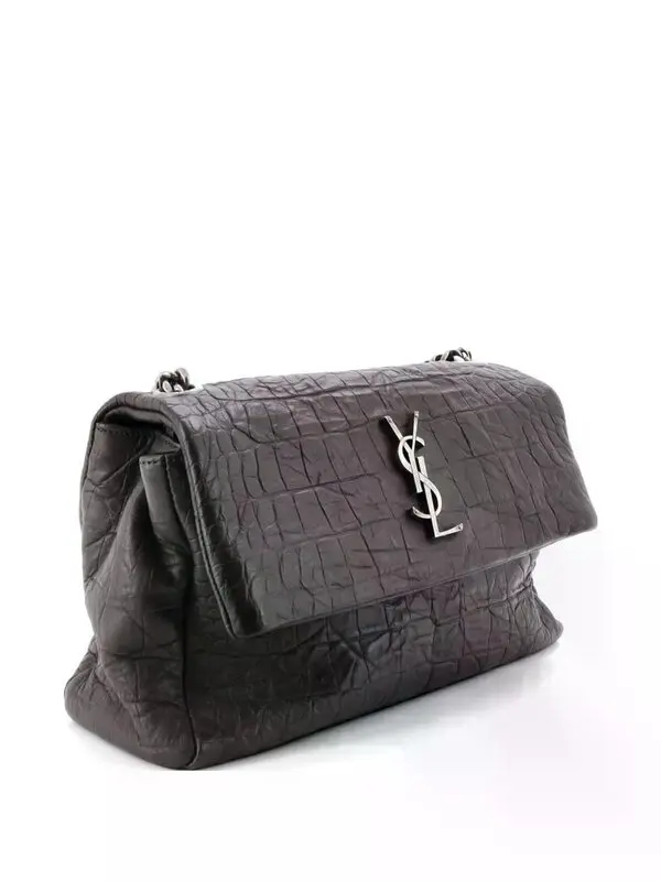 Saint Laurent West Hollywood Crocodile Embossed Leather Medium Shoulder Bag