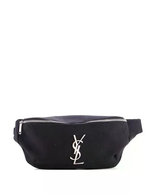 Saint Laurent Classic Monogram Canvas Belt Bag - Black