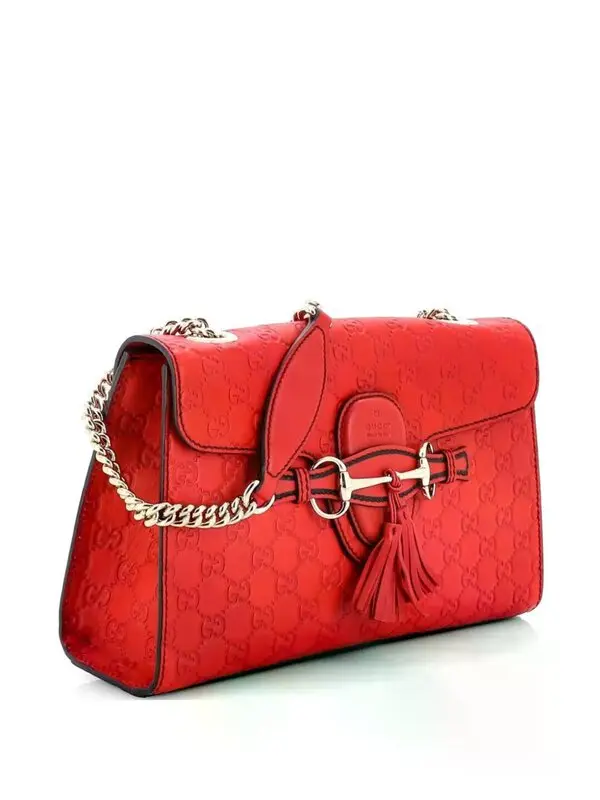 Gucci Emily Chain Flap Bag Sisma Leather Medium - Red