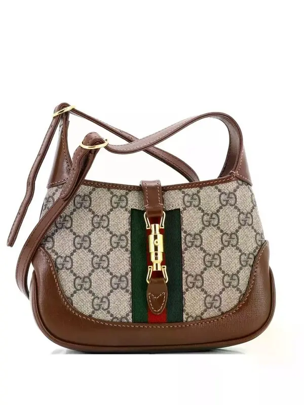 Gucci Jackie 1961 Gg Coated Canvas Mini Hobo Bag - Brown