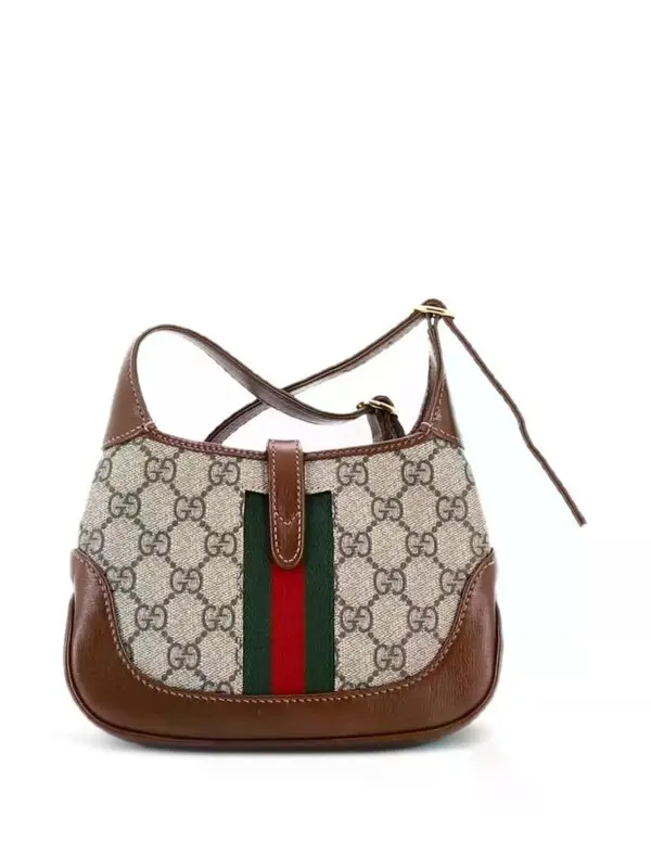Gucci Jackie 1961 Gg Coated Canvas Mini Hobo Bag - Brown
