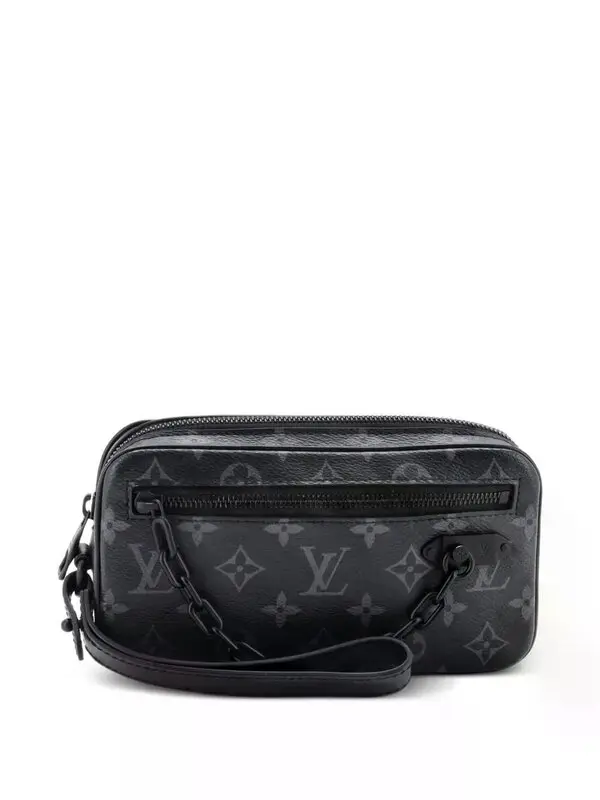 LOUIS VUITTON Pochette Volga Monogram Eclipse Canvas Clutch