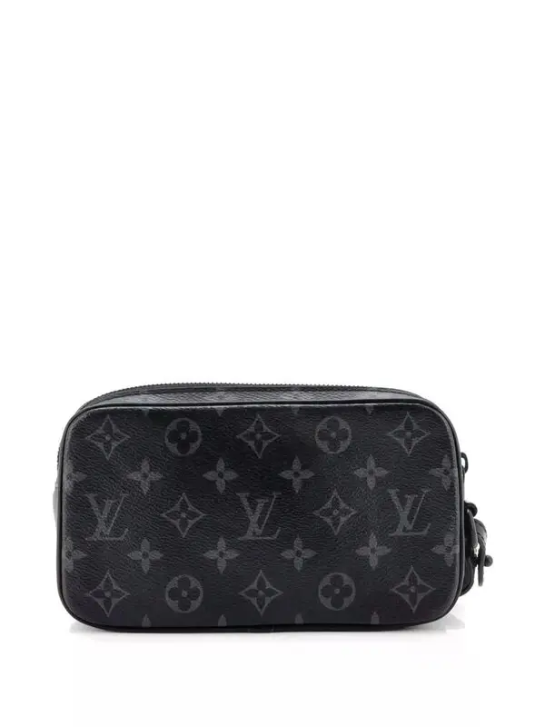 LOUIS VUITTON Pochette Volga Monogram Eclipse Canvas Clutch