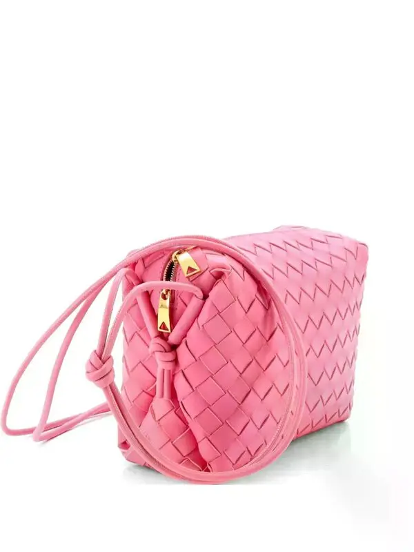 Bottega Veneta Loop Intrecciato Nappa Small Crossbody Bag - Pink