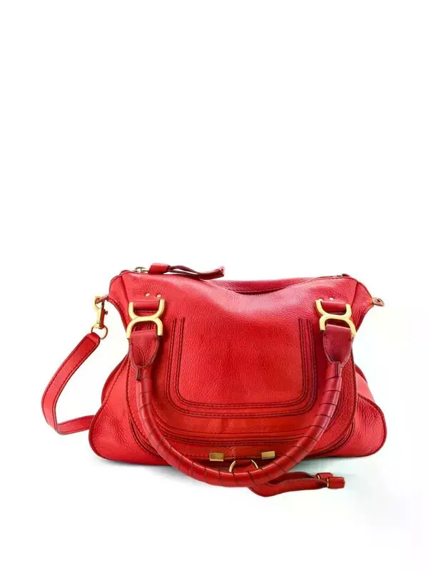 Chloé Marcie Leather Medium Satchel - Red