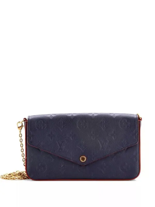 LOUIS VUITTON Felicie Pochette Monogram Empreinte Leather Crossbody Bag - Blue