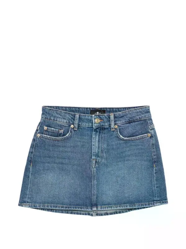 7 For All Mankind Milly Pocket Denim Mini Skirt - Blue